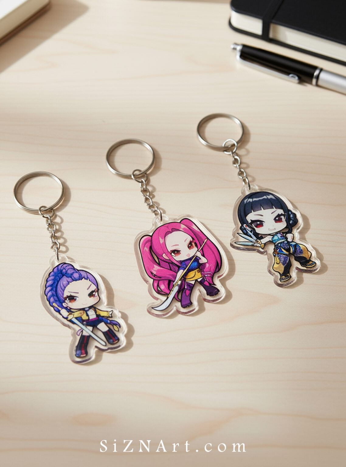 Kpop Demon Hunters – KPDH Mira Zoey Rumi Clear Acrylic Keychains – Siznart
